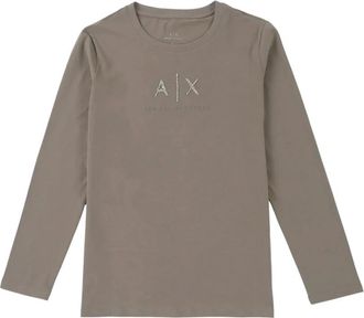 A|X Armani Exchange Femme, Tops, Brun, Taille: 42 FR Long Sleeve Hauts