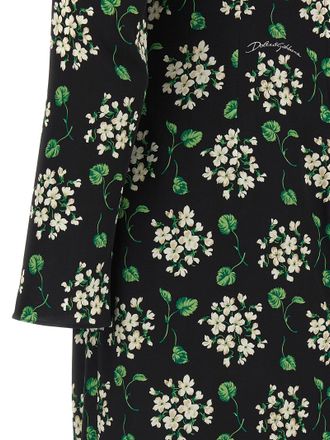 Dolce & Gabbana Floral Silk Dress - Black