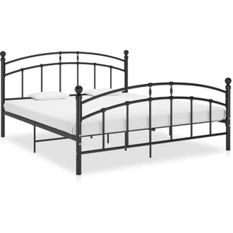 vidaXL Bettgestell Schwarz Metall 160x200 cm vidaXL