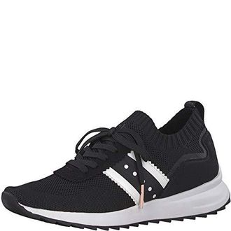 Tamaris Femme Chaussures de Sport 1-1-23709, Dame Chaussures &agrave; Lacets,Baskets,Chaussure Sportives,Semelle int&eacute;rieure Amovible,Black,37 EU / 4 UK