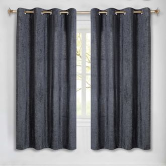 Superior Noor Chenille-Vorh&auml;nge, halbverdunkelnd, mit &Ouml;sen, w&auml;rmeisoliert, Sonnenschutz und Raumverdunkelung, Vorh&auml;nge f&uuml;r Schlafzimmer, Wohnzimmer, 2er-Set Pa