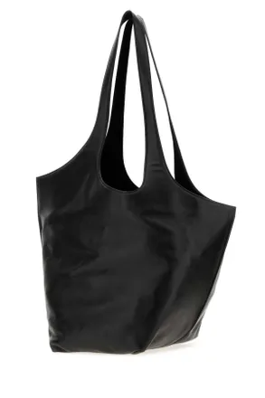 The Attico Womens Black Leather Large La Scoop Shoulder Bag Borse A Mano