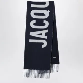 Jacquemus Navyblauer Wollschal mit Logo