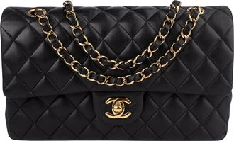 Chanel Crossbody Bags - Chanel Quilted Lambskin CC Medium Double Flap Cros - Gr. unisize - in Schwarz - f&uuml;r Damen