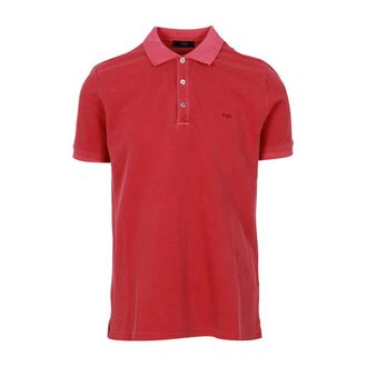 Fay Stretch Baumwoll-Piqu&eacute;-Polohemd - - Tops - Herren - Rot - 3XL