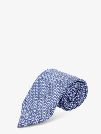 Ferragamo Silk tie with Intreccio print - FERRAGAMO - gender_Man