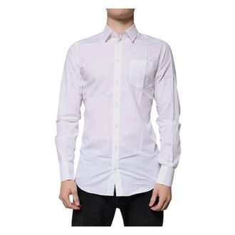 Dolce & Gabbana Homme, Chemises, Blanc, Taille: M Chemise Gold-fit