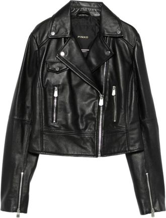 Pinko Pinko, Femme, Vestes, Noir, Taille: 38 FR New Sensibile Biker Jacket