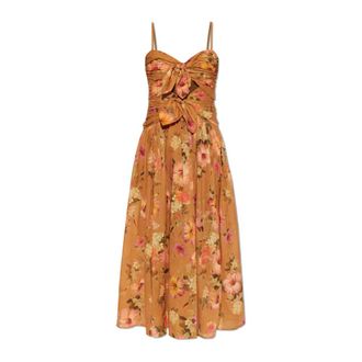 Zimmermann Robe mi-longue Mahon &agrave; nouer - Femme - Robes - Brun - Taille: 36 FR