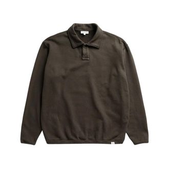 Norse Projects Hjartdal Brushed Diagonal Cotton Fleece Polo - - Tops - Herren - Gr&uuml;n - L