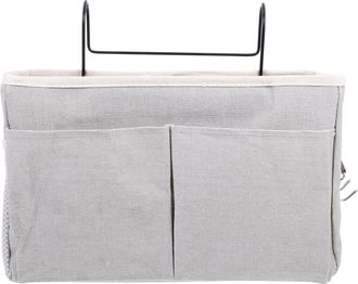 BESPORTBLE Praktische Bettseiten Aufbewahrungstasche aus Grauem Stoff Multifunktionaler H&auml;ngekorb f&uuml;r B&uuml;cherhalter Vielseitige Organizer Tasche f&uuml;r Schlafzimmer 