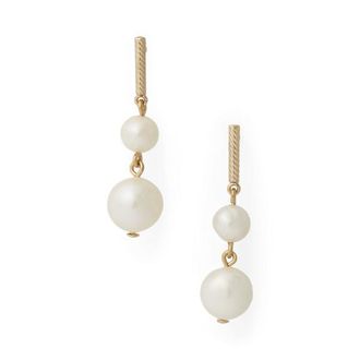 Lauren Ralph Lauren Perlen-Ohrh&auml;nger mit gedrehten Balken