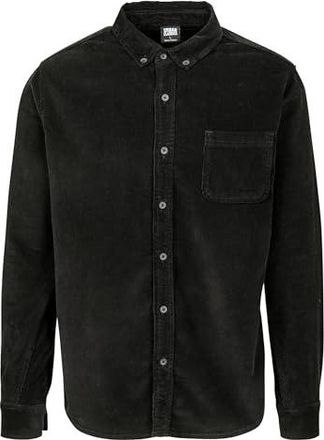Urban Classics T- Shirt en Velours côtelé Chemise, Noir, S Homme