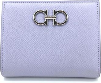 Ferragamo Femme, Accessoires, Bleu, Taille: ONE Size Gancini Compact Wallet