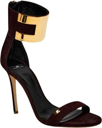 Elisabetta Franchi Femme, Chaussures, Brun, Taille: 40 EU Sandali cavigliera