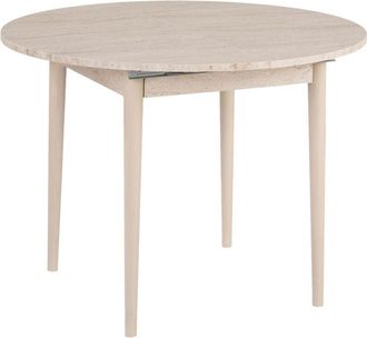 Habitat et Jardin Table &agrave; manger extensible en bois Viona 100 x 100 x 75 cm - Travertin