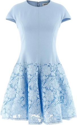 Self Portrait Femme, Robes, Bleu, Taille: 34 FR Crepe Lace Mini Dress