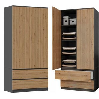 Topeshop Topeshop - Armoire Malwa SS-90 anthracite artisan