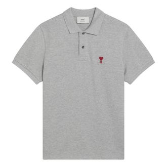 Ami Polo Shirt Kurzarm - - Tops - Herren - Grau - S