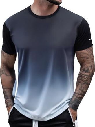 Generic T-shirt respirant en soie glac&eacute;e pour homme, gris, 5XL