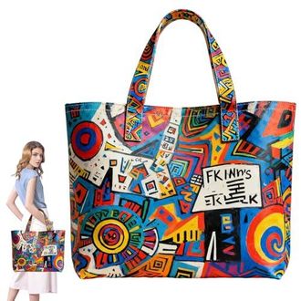 Generic Sac fourre-tout matelass&eacute;, joli motif fleurs color&eacute;es et oiseaux, grand charme, sac &agrave; provisions r&eacute;utilisable, sac &agrave; main vintage classique, sac &agrave; mai