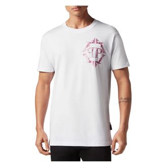 Philipp Plein T-shirt Round Neck SS Chrome - - Tops - Herren - Wei&szlig; - S