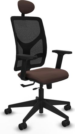 Piqueras y Crespo B&uuml;rostuhl XXL mit 2D-Armlehnen, h&ouml;henverstellbarer Lendenwirbelst&uuml;tze und festem Kopfteil, ausgestattet mit Syncro/Traslack und Schneideschaum, Schwar