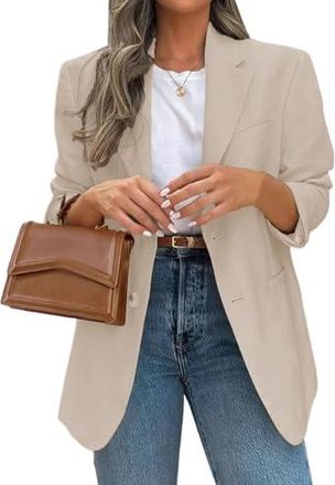 Generic Tenues daffaires 2025 pour femmes, veste de costume décontractée légère à manches longues, revers ouvert sur le devant, blazer daffaires avec poches, 