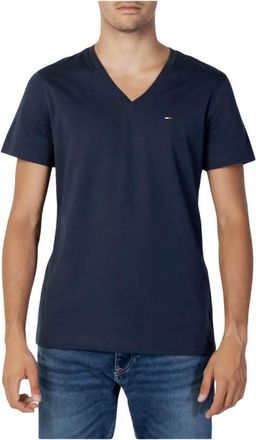 Tommy Jeans T-shirt col en V coupe classique - Homme - Tops - Bleu - Taille: 2XL