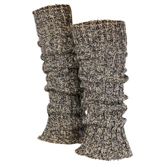 Piarini 1 Paar Grobstrick Stulpen Damen Bein - warme Winter Beinstulpen - One-Size Wolle Multicolour-grau