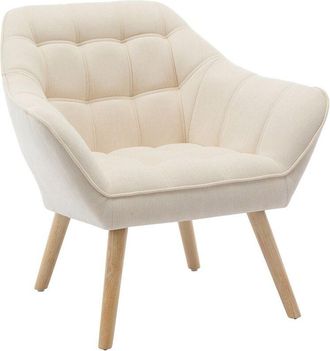 Vente-Unique Vente-unique - Fauteuil en tissu beige caserta