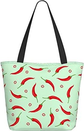 AOOEDM Sac &agrave; provisions pour femme motif poivrons-chili 33 x 27,9 x 17,8 cm. Le cadeau parfait pour la Saint-Valentin. Cest de la Saint-Valentin pour maman, 
