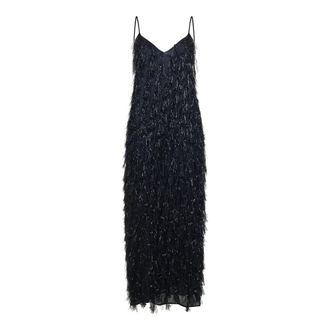 Stella McCartney Femme, Robes, Bleu, Taille: 40 FR Metallic Tinsel Slip Dress