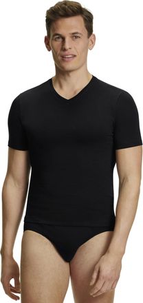 Falke Herren Unterw&auml;sche Daily Comfort Multipack V Neck M S/s Ts Baumwolle atmungsaktiv 2 St&uuml;ck, Schwarz Black 3000, XXL