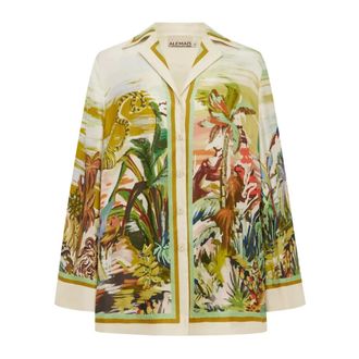 Alemais Femme, Blouses et Chemises, Multicolore, Taille: 36 FR Jungle Boogie Silk Shirt