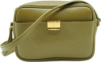 Patrizia Pepe Sac bandouli&egrave;re All Day en cuir avec cha&icirc;ne - Femme - Sacs - Vert - Taille: ONE Size
