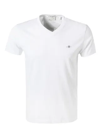 GANT Herren T-Shirt wei&szlig; Baumwolle