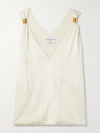 Brandon Maxwell Débardeur En Satin Froissé À Ornements The Drew - Ivoire