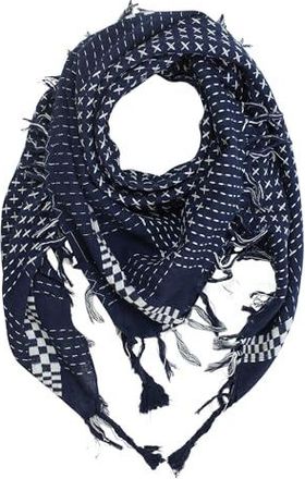 Freak Scene Foulard palestinien - keffieh en coton - motifs &eacute;toile et ch&egrave;ques - bleu - marine - blanc - 95 x 95 cm - Shemagh - foulard Arafat palestinien - keffie