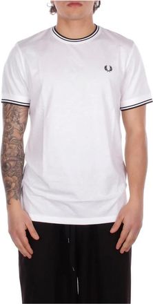 Fred Perry Homme, Tops, Blanc, Taille: XL T-shirt Logo Avant