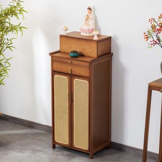 Generic Meditationsaltar Aus Bambus, Pooja-Schrank Mit Stauraum, Pers&ouml;nlicher Altarschrank for Gebet, Meditation, Ahnenverehrung Und Religi&ouml;se Heimdekoration(