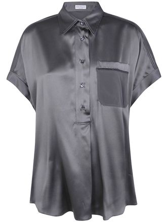 Brunello Cucinelli Shirt Short Sleeves Silky Blouse