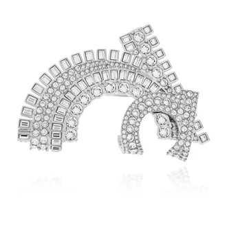 Ferragamo Femme, Accessoires, Gris, Taille: ONE Size Crystal Brooch