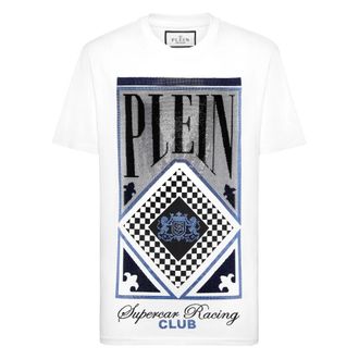 Philipp Plein T-Shirt Rundhals Racing - - Tops - Herren - Wei&szlig; - 3XL
