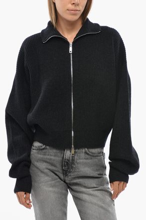 Max Mara SPORTMAX Rippstrickpullover SVAGO aus Wolle und Kaschmir mit Rei&szlig;verschluss Max Mara