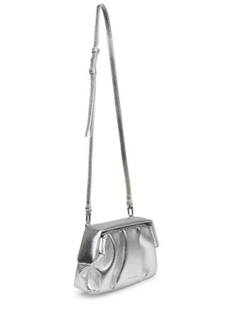 Themoir&egrave; Womens Shoulder Bag Bios Baguette Silver Synthetic Leather