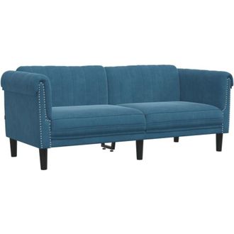 vidaXL Sofa 2-Sitzer Blau Samt Vidaxl 583688