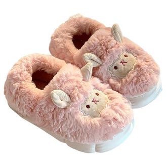 Generic Chaussons Femme Pantoufles De Maison en Peluche Semelle Antid&eacute;rapante Motif Dessins Anim&eacute;s Mignon Pantoufles Chaudes dHiver L&eacute;g&egrave;res Et Confortables In