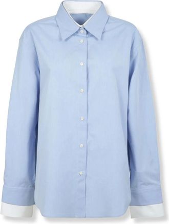 Acne Studios Femme, Blouses et Chemises, Bleu, Taille: 42 FR Layered Button-Up