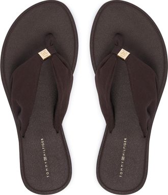 Tommy Hilfiger Zehentrenner Tommy Hilfiger Th Scandi Soft Summer Sandal FW0FW09421 Braun